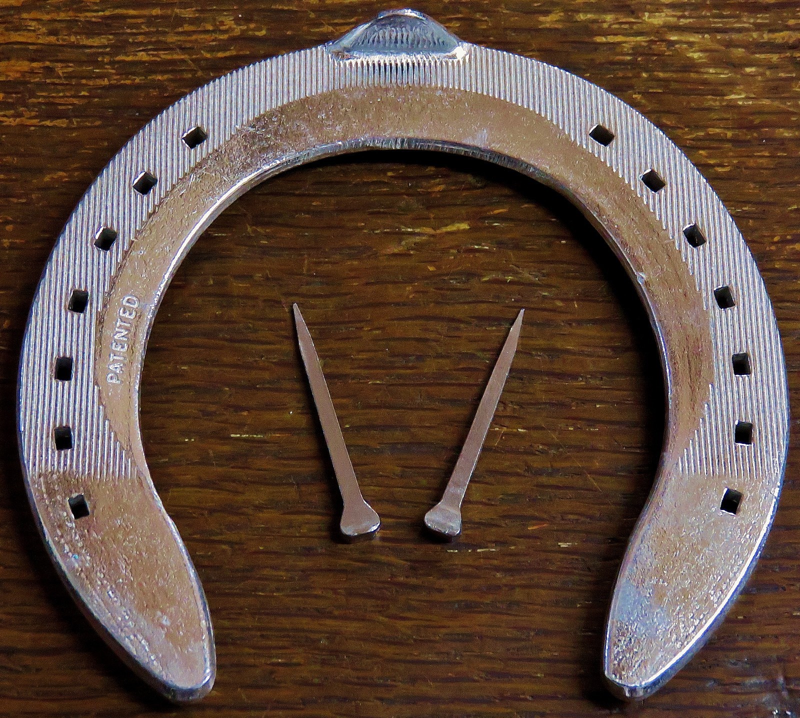 Wedding Horseshoe Real Aluminum Race Horse Shoe with Shoeing Nails 2 ...