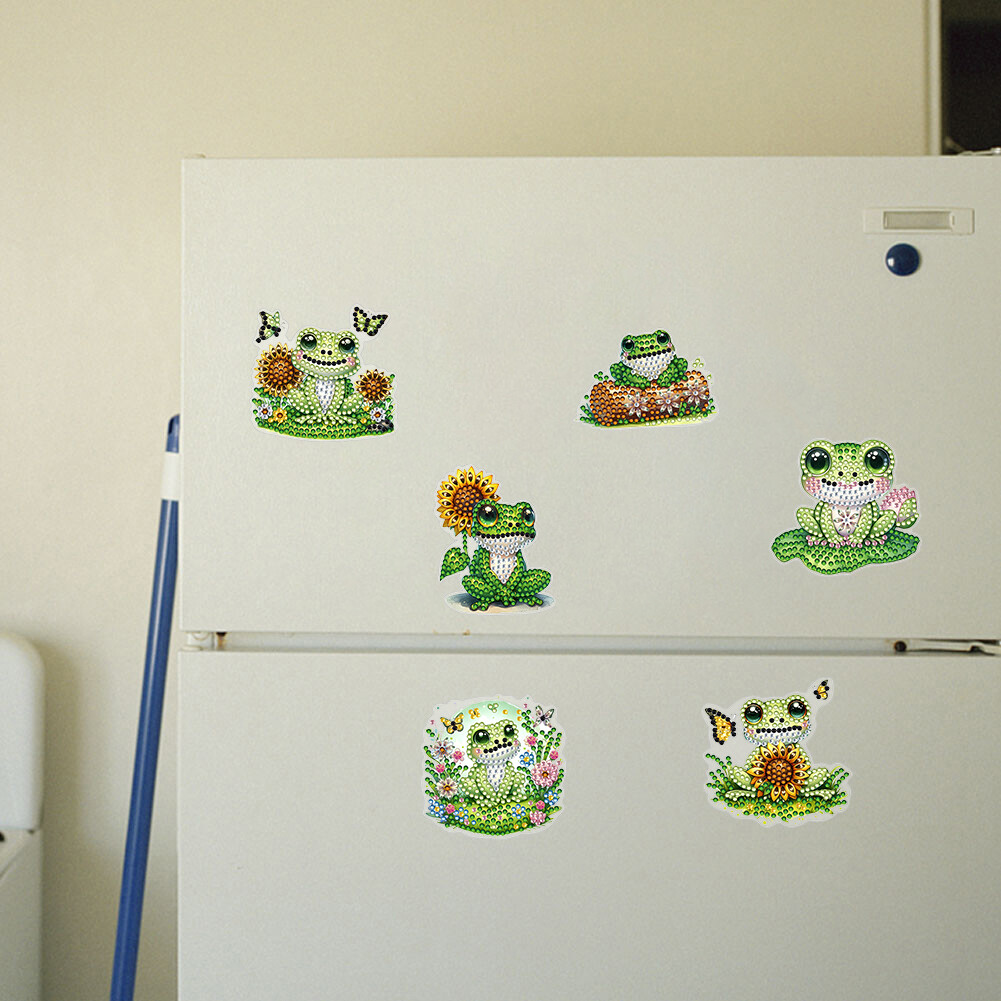 Special Shape Sunflower Frog Diamond Painting Cartoon Fridge Magnetic ...