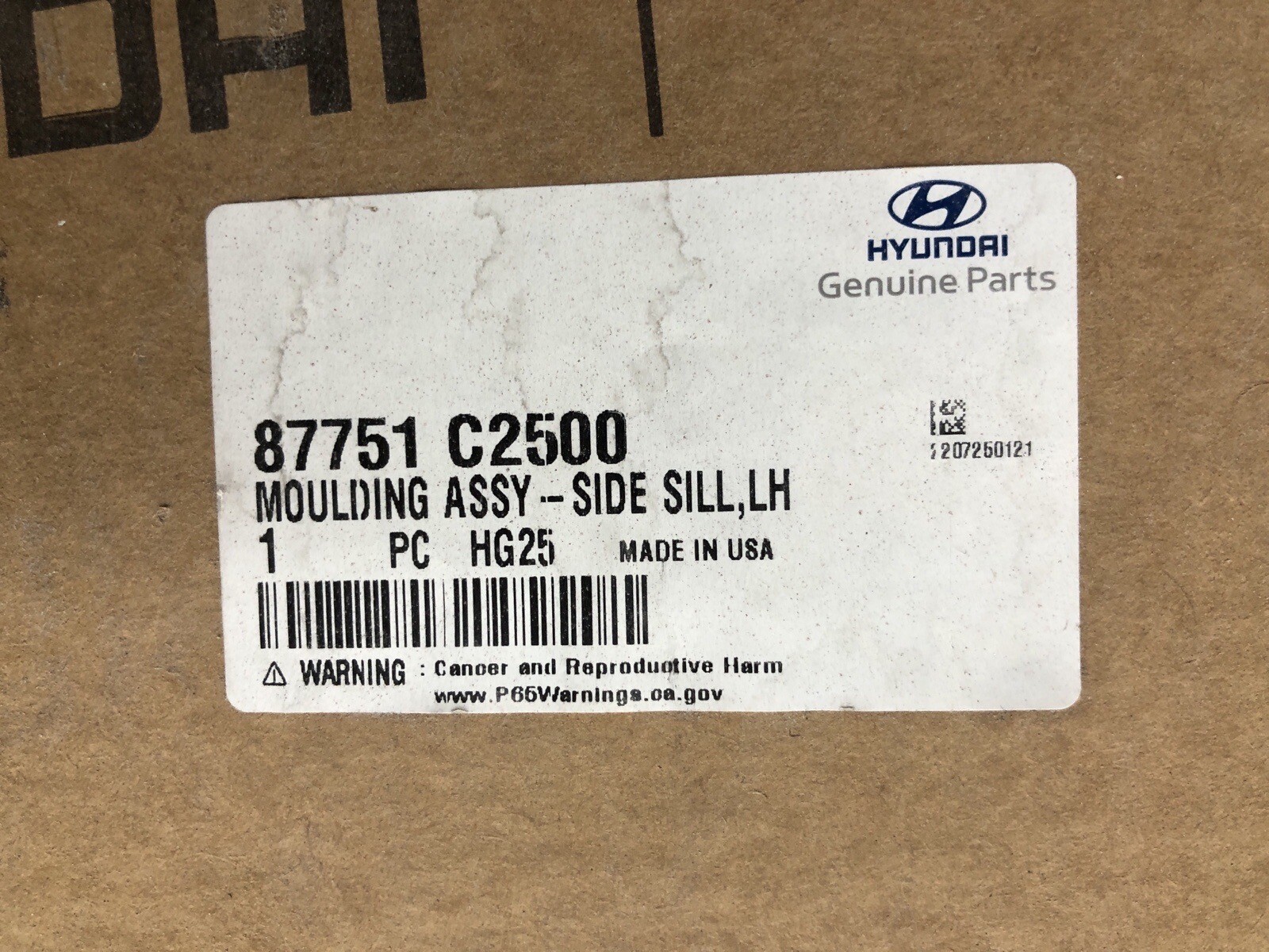 OEM Hyundai 2018 2019 Sonata Left Driver Rocker Panel Moulding Sill ...