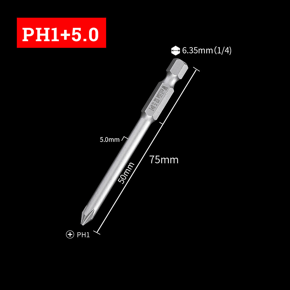 Magnetic PH0 PH1 PH2 Phillips Head Screw Bit Long Impact Driver Drill ...