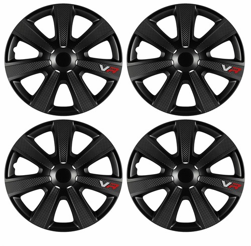 4 x Black VR Wheel Trims Hub Caps 14" fits Nissan Micra Almera Note ...