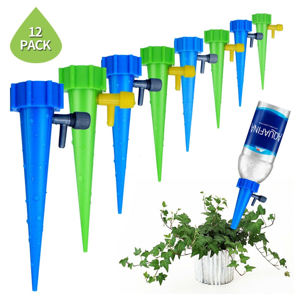 12 Packs Plant Waterer Self Automatic Watering Spikes Devices with Slow ...