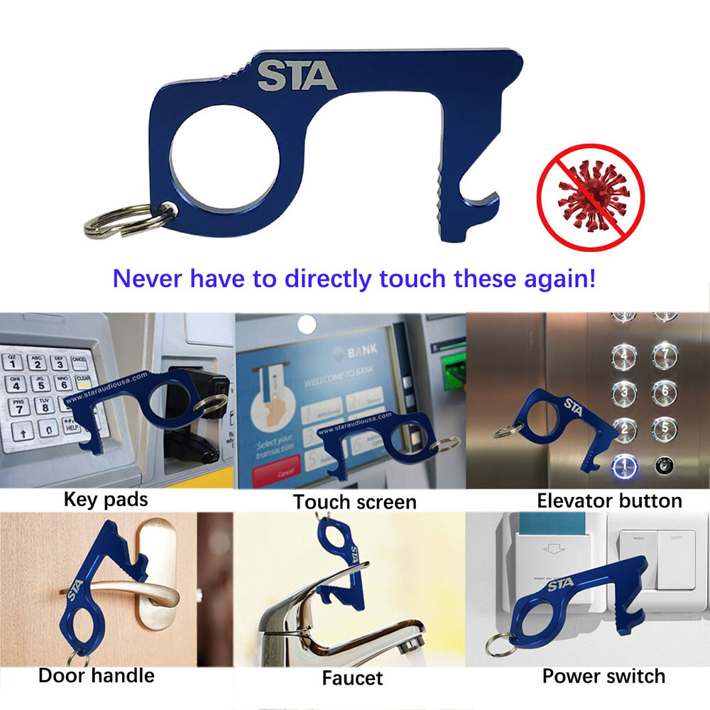 3Pcs Touchless Portable Key Door Opener Handheld Keychain Contactless ...