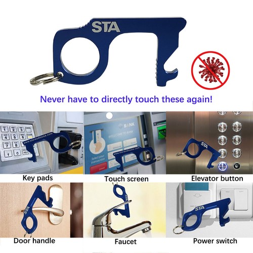 3Pcs Touchless Portable Key Door Opener Handheld Keychain Contactless ...