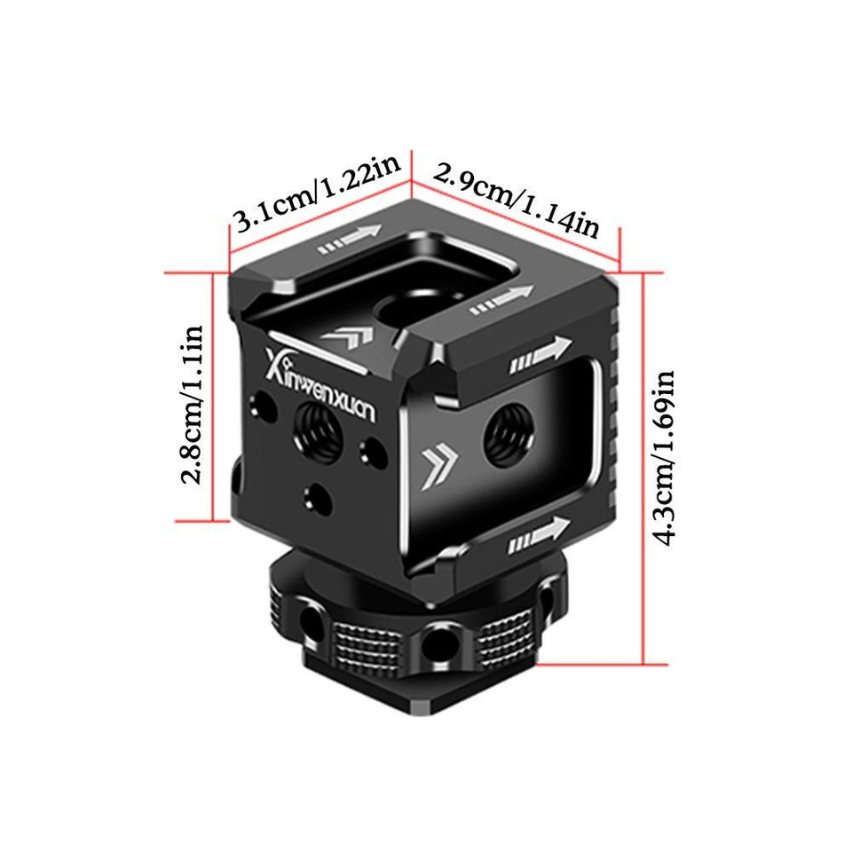 Triple Cold Shoe Mount Adapter Monitor Hot Shoe Extension Seat Light ...