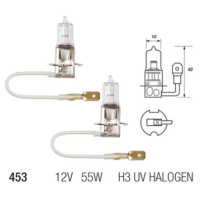 2 x H3 453 Halogen Front Fog Light Car Bulb 12v 55w PK22S | eBay