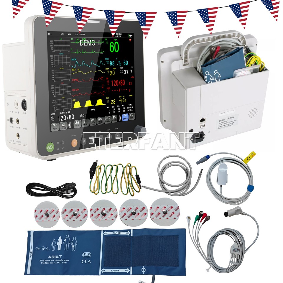 12" Patient Monitor ICU CCU Vital Sign For Hospital ECG NIBP RESP TEMP ...