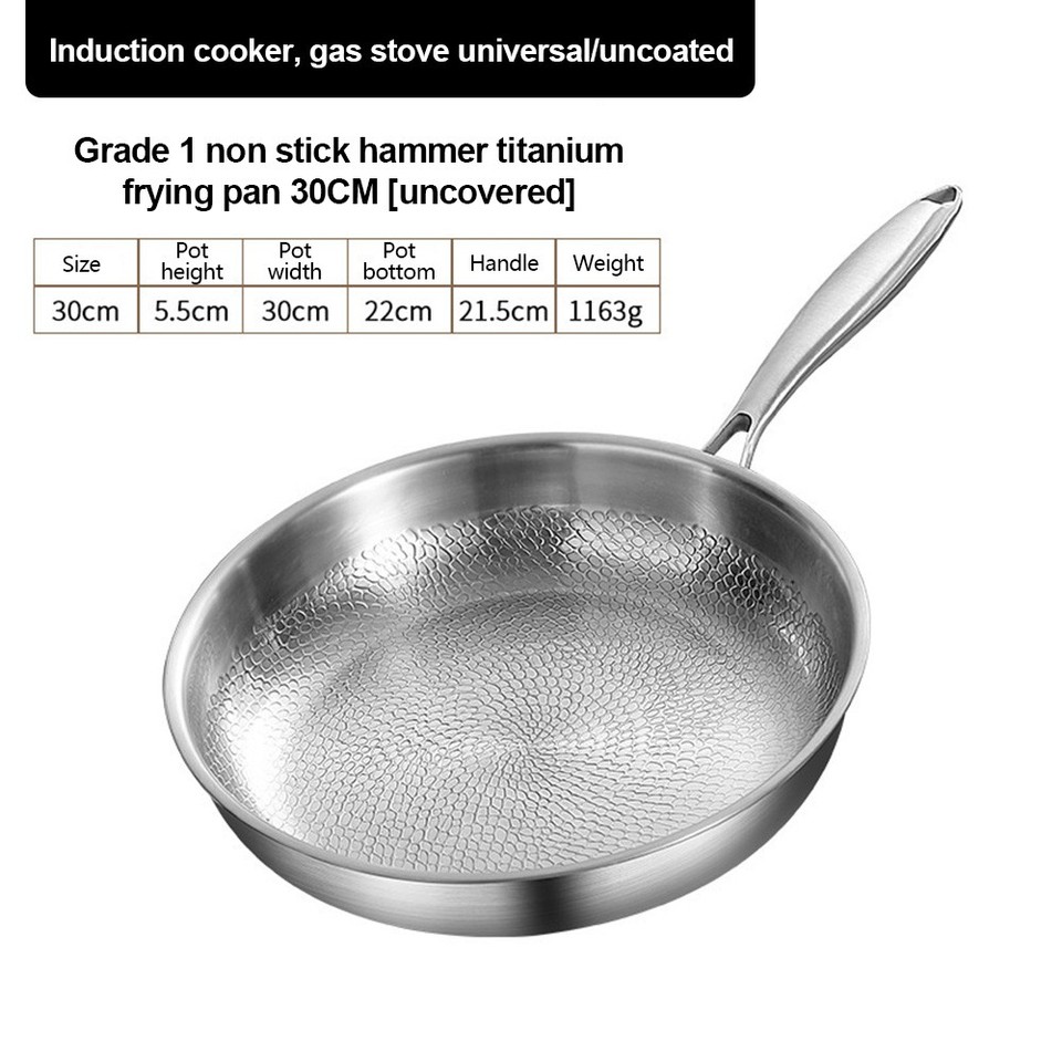 NEW! German Pure Titanium steel Kitchen Pans 26/28/30Cm Non-Stick ...
