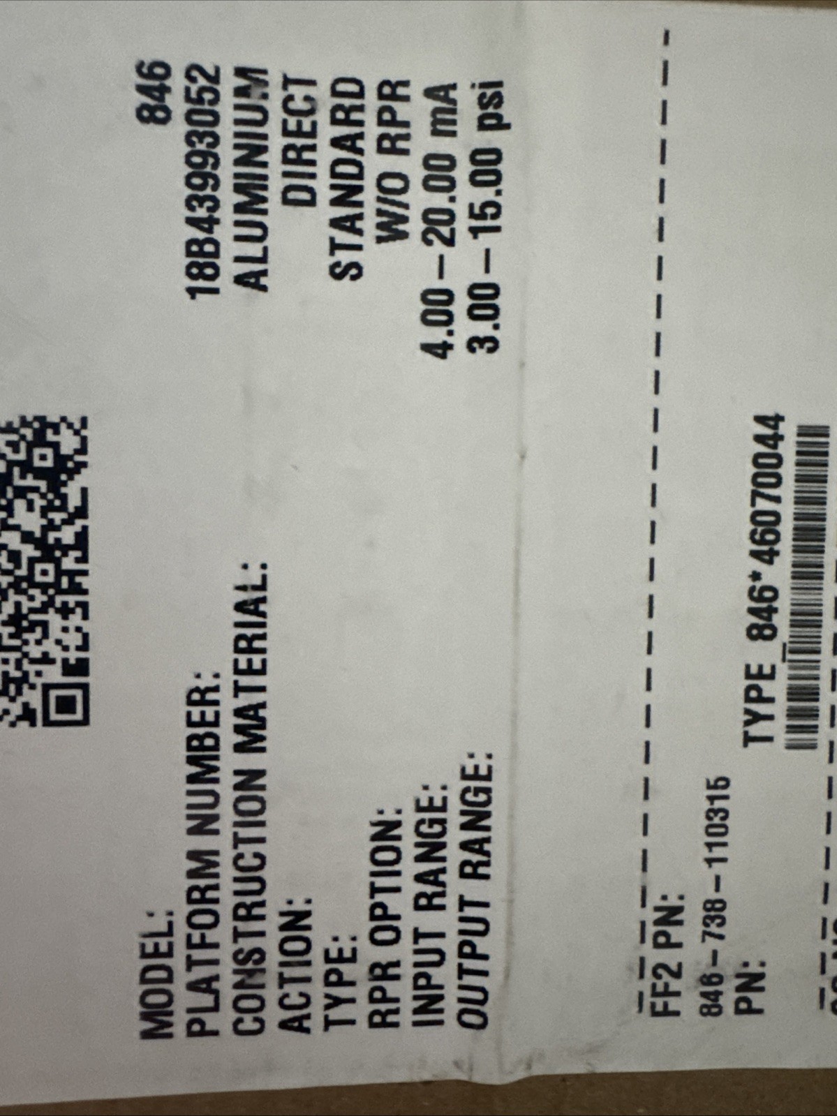 EMERSON ROSEMOUNT I/P TRANSDUCER 4-20mA TO 3-15 PSIG 846 | eBay