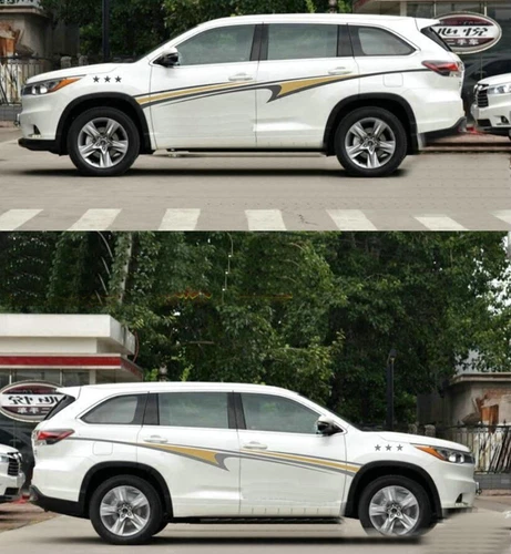 Racing Stripe Car Side Sticker For Toyota Highlander Graphics Waist ...
