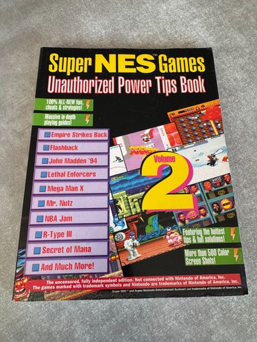 Vintage 1994 Super Nintendo NES Unauthorized Power Tips Book Vol 2 Game ...