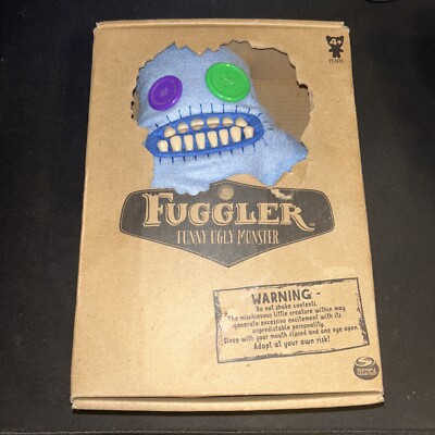 RARE Fuggler Funny Ugly Monster Blue Sasquoosh 9" Plush Creature w ...