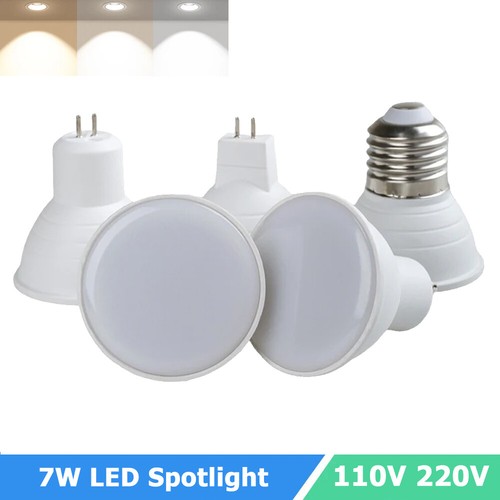 Dimmable LED COB Spotlight 7W GU10 MR16 GU5.3 E27 B22 Light Bulb 110V ...