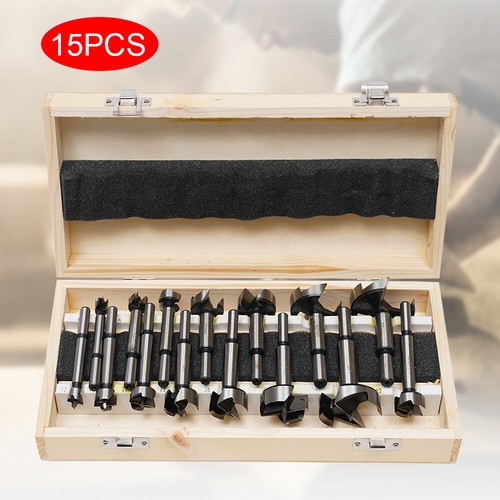 15PC Forstner Woodworking Drill Bit Set Boring Hole Saw Cutter 10-50mm ...
