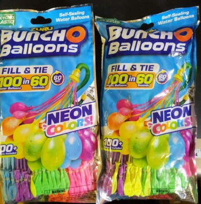 Bunch O Balloons 200 balloons - 2 Pack Bundle - Water Balloons Neon Colors #E2 | eBay