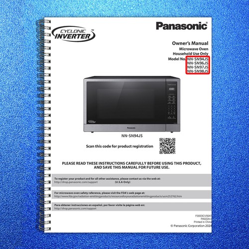 PANASONIC NN-SN94JS NNSN96JS NNSN97JS NNSN98JS Microwave User Manual ...