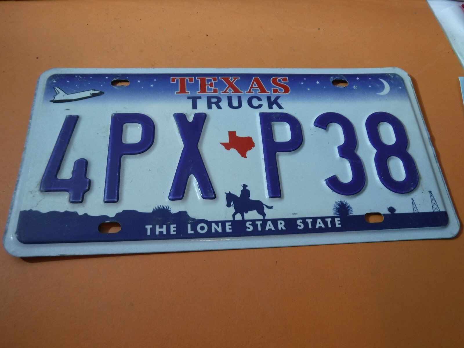 Texas License Plate Tag Space Shuttle Cowboy Oil Rig Truck 4PX P38 ...
