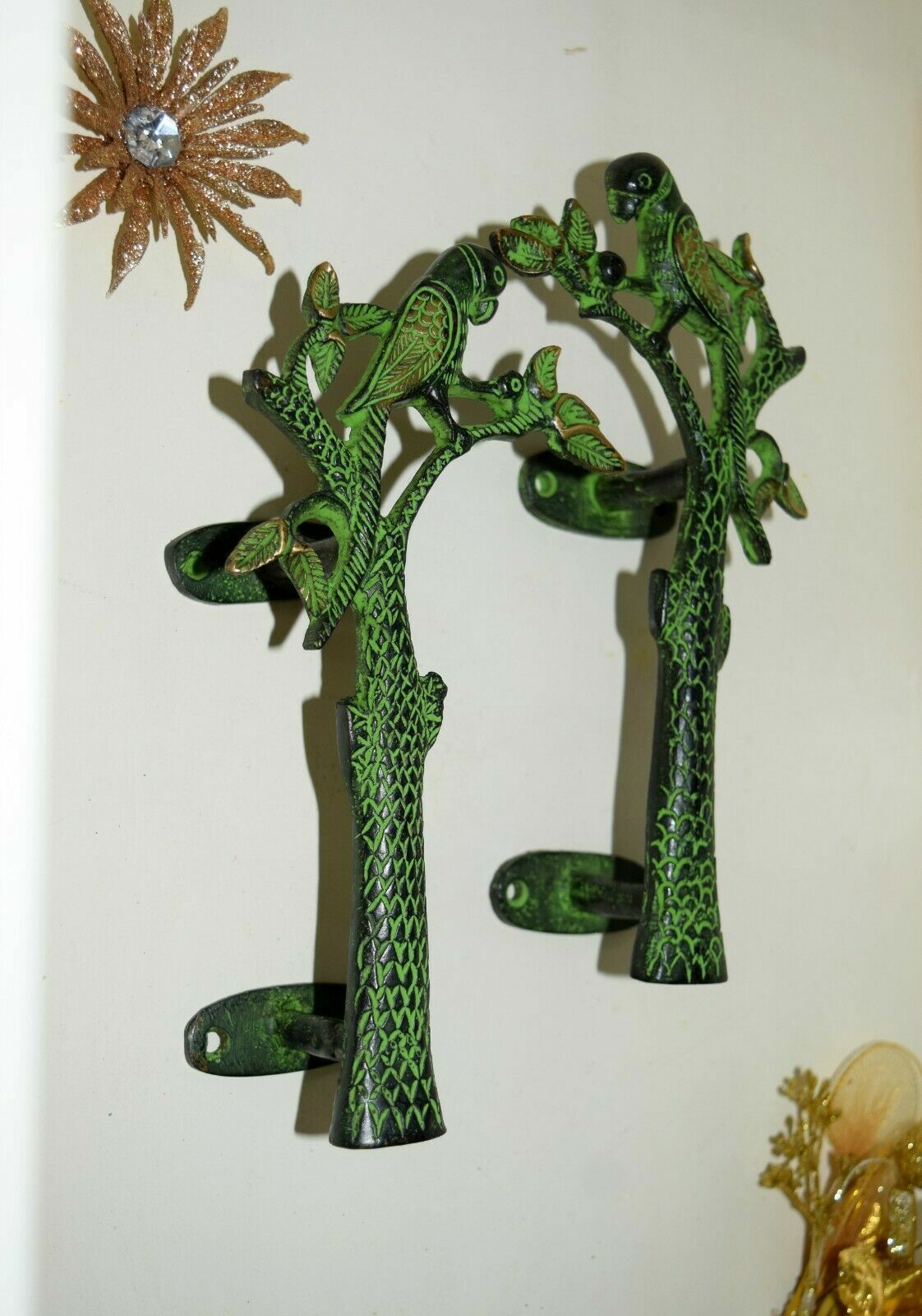 7 Inches Brass Ditto Door Pull Echo Bird Sitting On A Tree Design Door ...