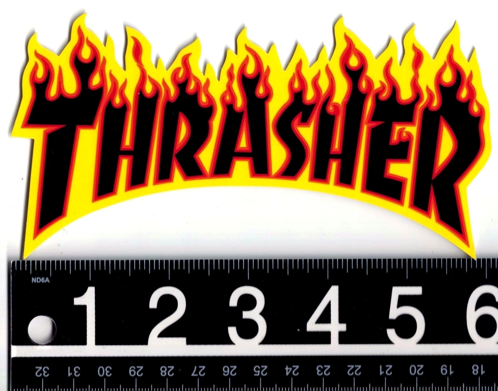 Thrasher Skateboard Sticker 6 in x 3 in Multicolor Flame Sticker | eBay