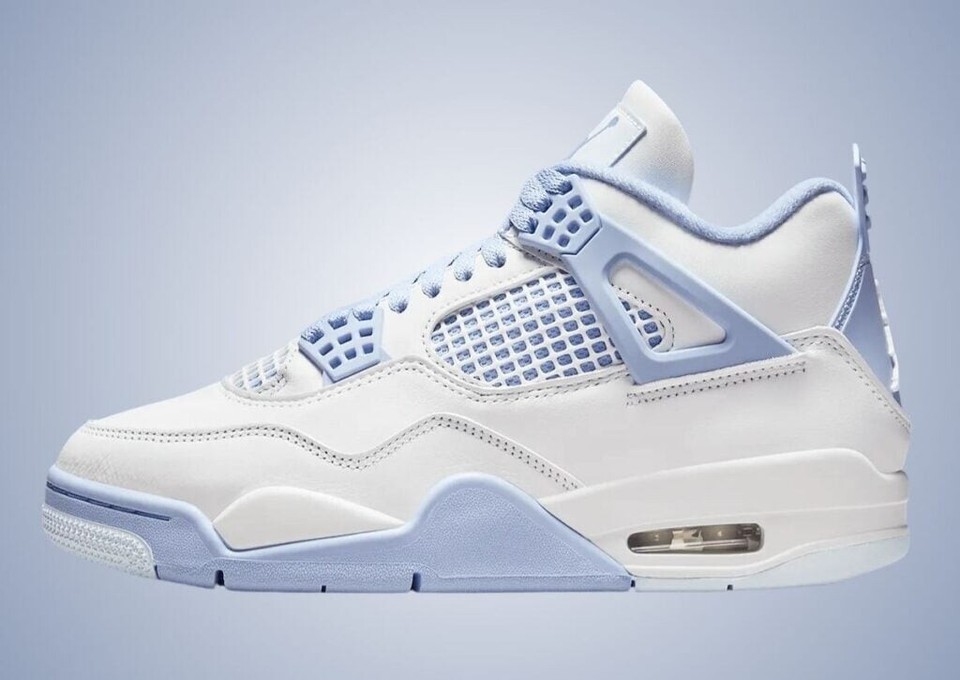 Nike Air Jordan 4 Retro Forget Me Not Women's White Sports Sneaker ...
