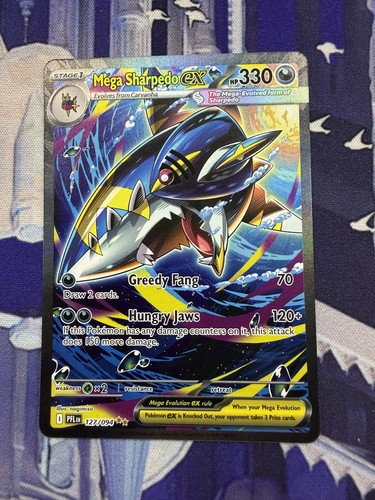 Mega Sharpedo ex 127/094 Special Illustration SIR Pokemon Phantasmal ...