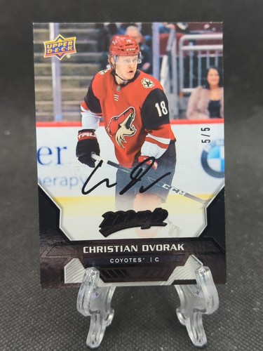2020-21 Upper Deck MVP Black Script Christian Dvorak /5 #103 Arizona ...