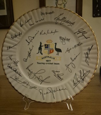 Australia 1977 Touring Team Printed Signed Cricket Plate Royal Stafford ...