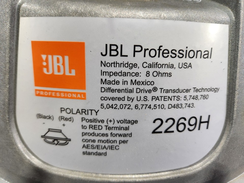 JBL Pro 2269H 18" 8 Ohm 2000W Neodymium Low Freq VTX-G28 Sub Driver ...