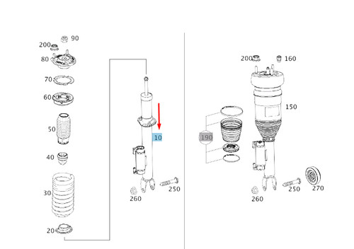 NEW MERCEDES-BENZ CLS C257 FRONT RIGHT SHOCK ABSORBER RHD A2133204430 ...