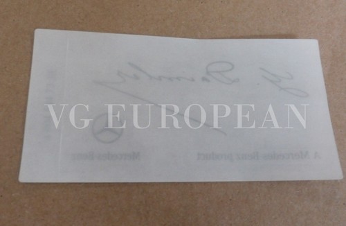Mercedes-Benz Genuine G Daimler Signed Window Glass Sticker Label Decal ...