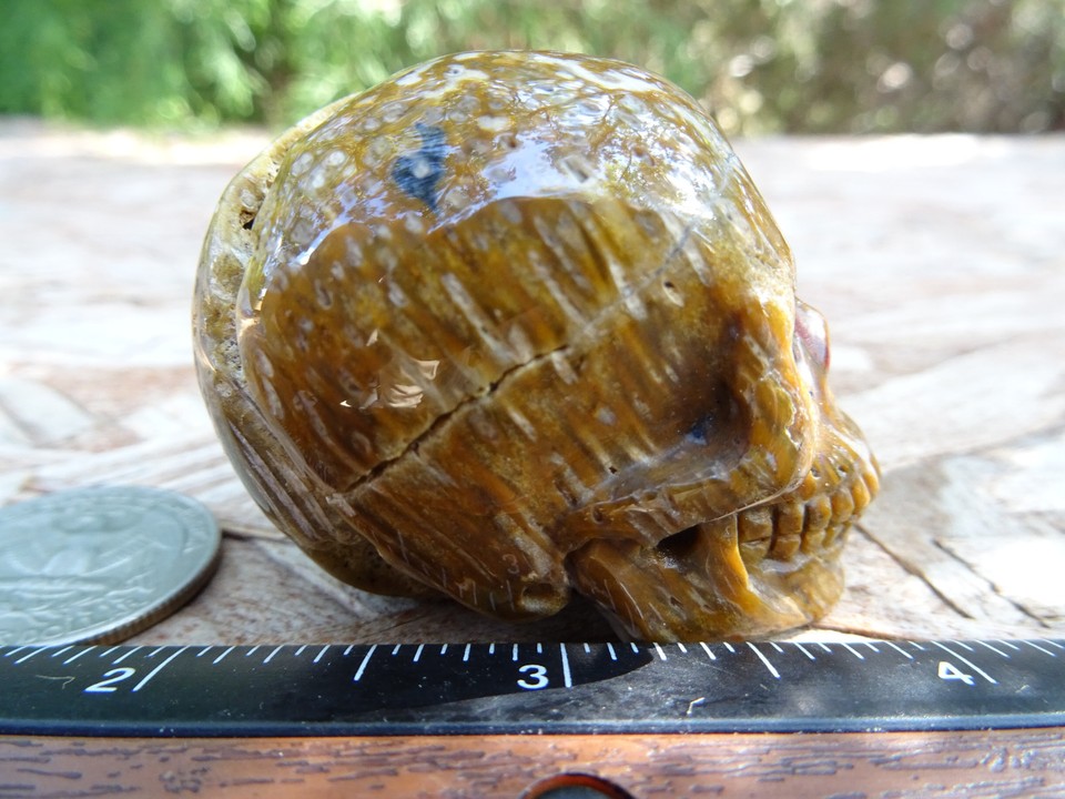 2.06" Unknown Stone Skull Hand Carved Realistic 2.7oz 77.0g Crystal ...