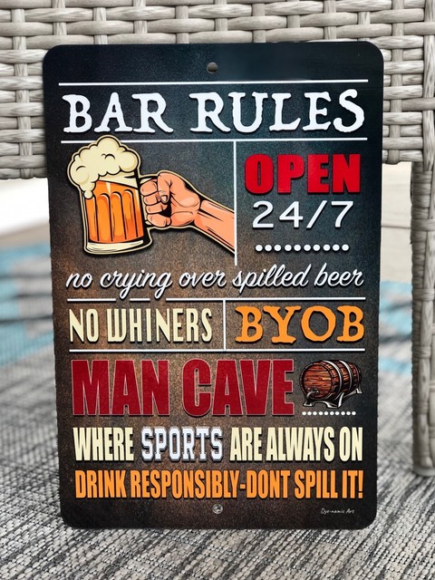 Bar Rules Metal Sign 8 X 12 Sign Pool Sign Bar Sign Funny Sign bar-rules-metal-sign-8-x-12-sign-pool-sign-bar-sign-funny-sign