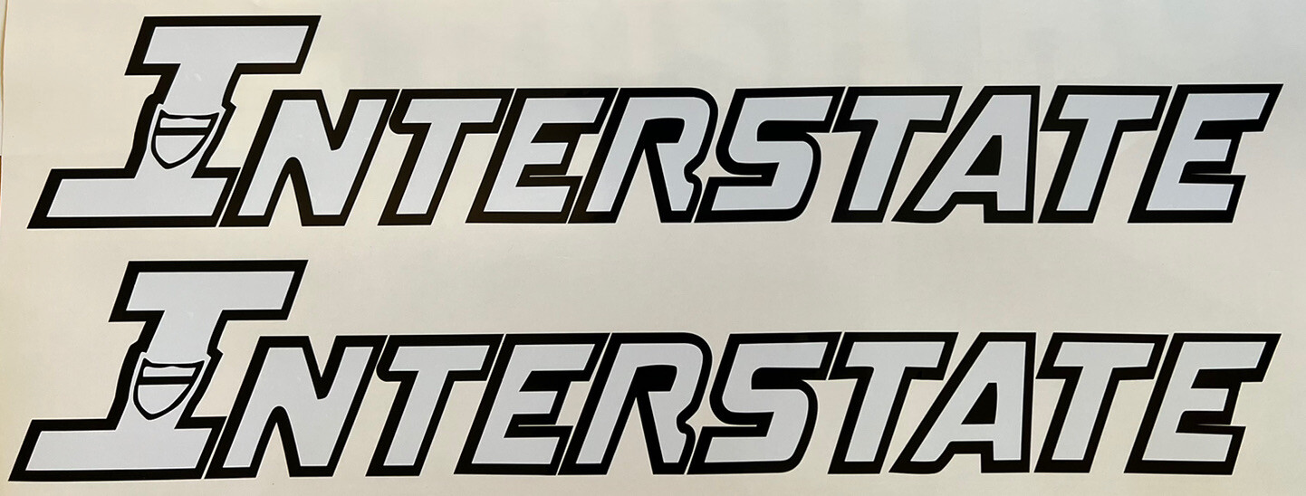 Interstate Trailer Decal Sticker Kit 24” (Set of 2) Flatbed Replacement ...