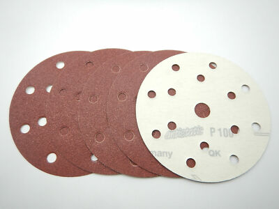 5x SCHLEIFPAPIER SANDPAPIER EXZENTER 150mm 15 LOCH KLETTSCHEIBEN ...