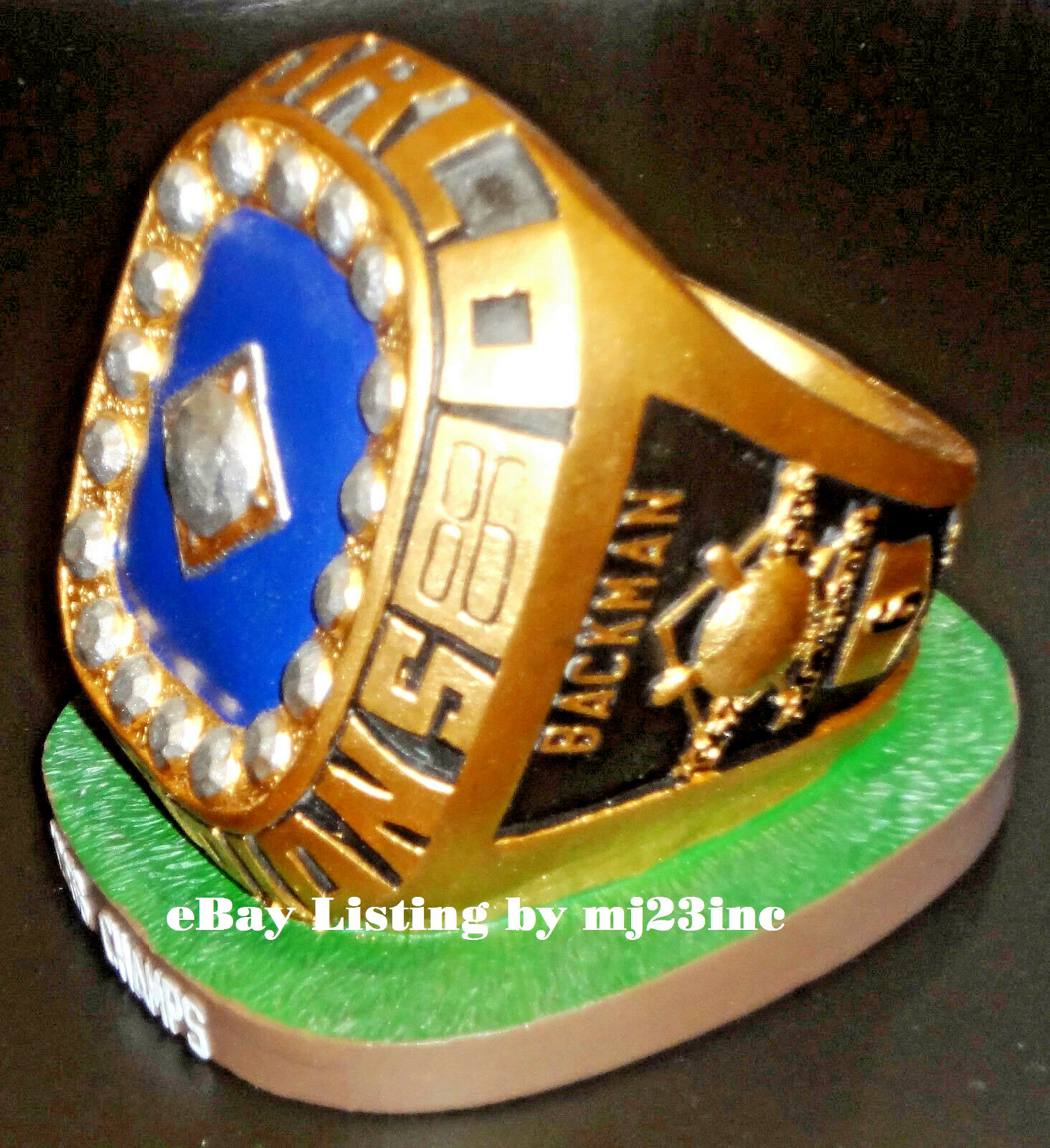 WALLY BACKMAN 1986 NEW YORK METS WORLD SERIES RING PAPERWEIGHT STATUE ...