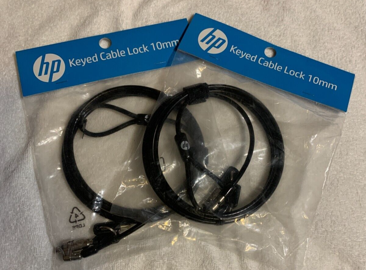 Lot of 2 HP 10mm Keyed Cable Locks 709115-B22 T1A62AA New Sealed | eBay