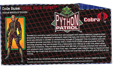 2001 TRU GI JOE COBRA PYTHON PATROL ROCK VIPER FILE CARD EXCLUSIVE ...