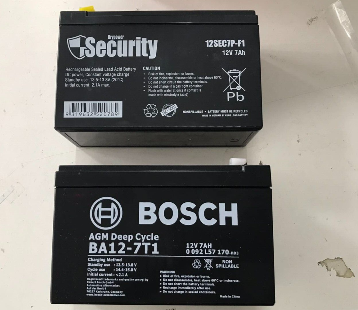 BOSCH alarm Battery replacement new supplied by Bosch 12V 7Ah AGM Deep ...