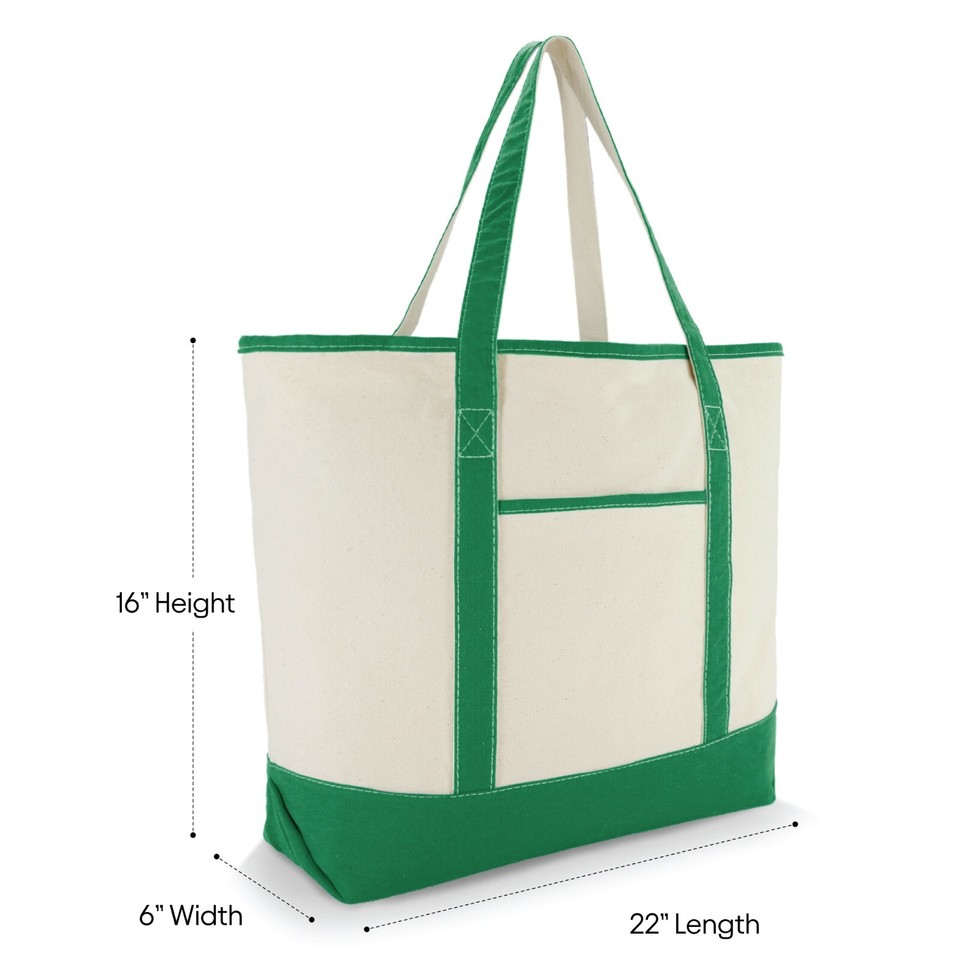 22" Extra Large Open Top Shopping Tote Grocery Bag with Outer Pocket | eBay