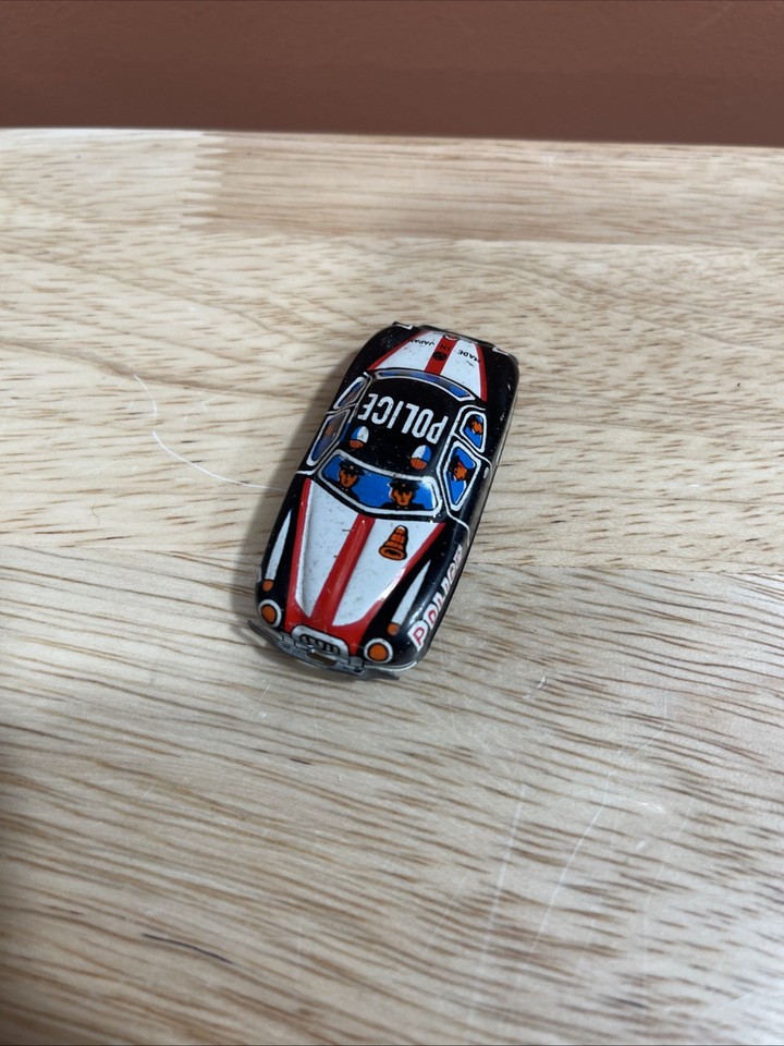 Vintage 1950s Japan Tin Litho Police Car 2.25 Inch Miniature Toy ...