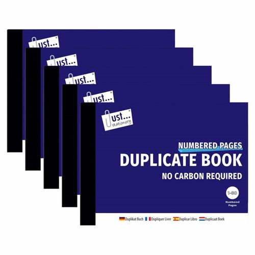 5 x Duplicate Book Half Size Receipt Invoice Pad Carbonless 1-80 ...