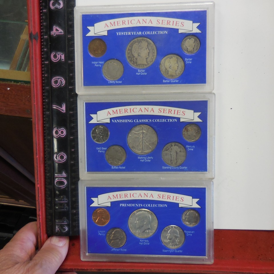 Americana Series US Coins Type Sets Barber, Walking Liberty, Kennedy 90 ...