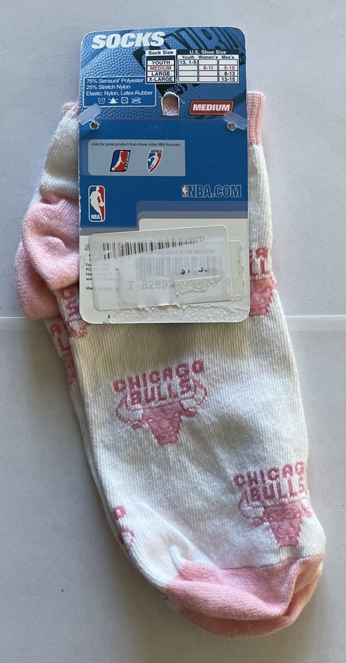 NBA Chicago Bulls Pink Logo Socks Size Medium Womens 6-11 | eBay