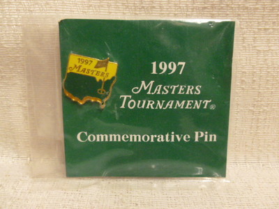 1997 Augusta National Masters Tournament Commemorative Pin Flag Tiger ...