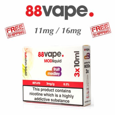NEW 88 Vape MOD 3 pack - Fruit Medley 3mg - 80 PV / 20PG - Cheap E ...