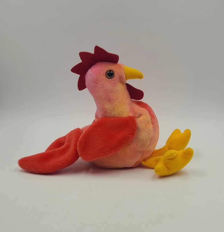 Ty Strut Rooster Farm Chicken Retired Beanie Baby Stuffed Animal Plush ...