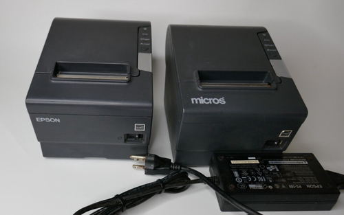 Lot of 2 Micros/Epson TM-T88V Thermal Receipt Printer w adapter Parts ...