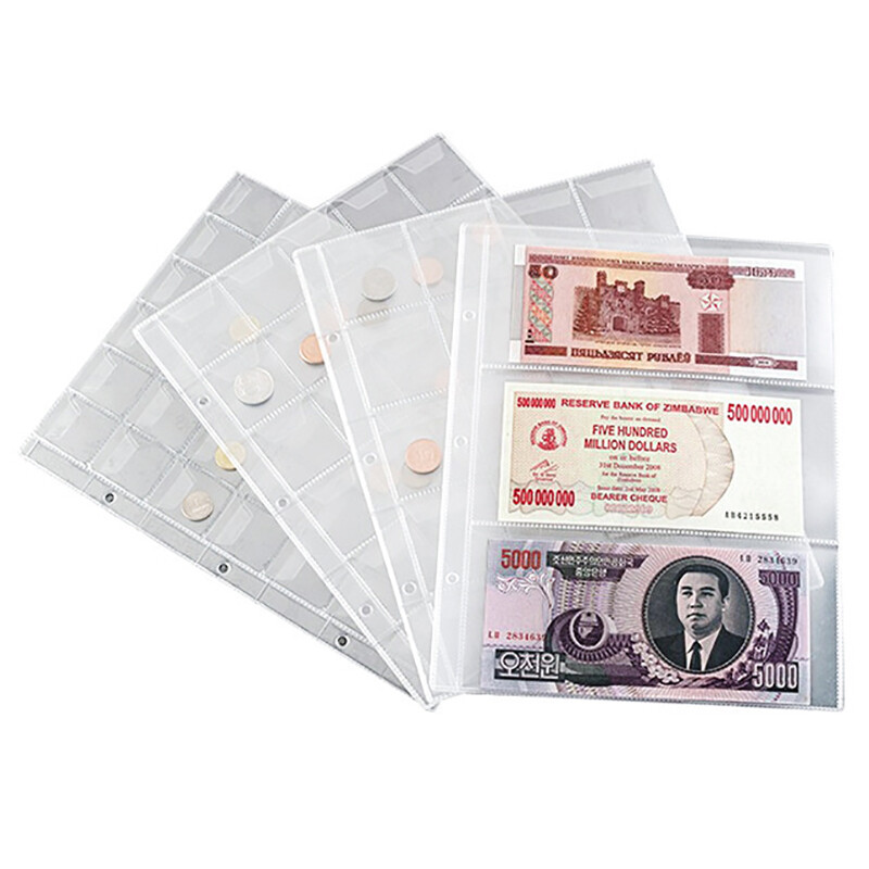 1PC Pages 3 Paper Money Album Currency Banknote Collection Book Storage ...