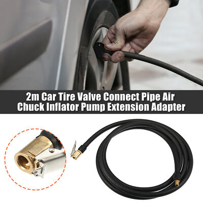 2m Tire Inflator Extension Hose Chuck Adapter Connect Air Pipe Rubber ...