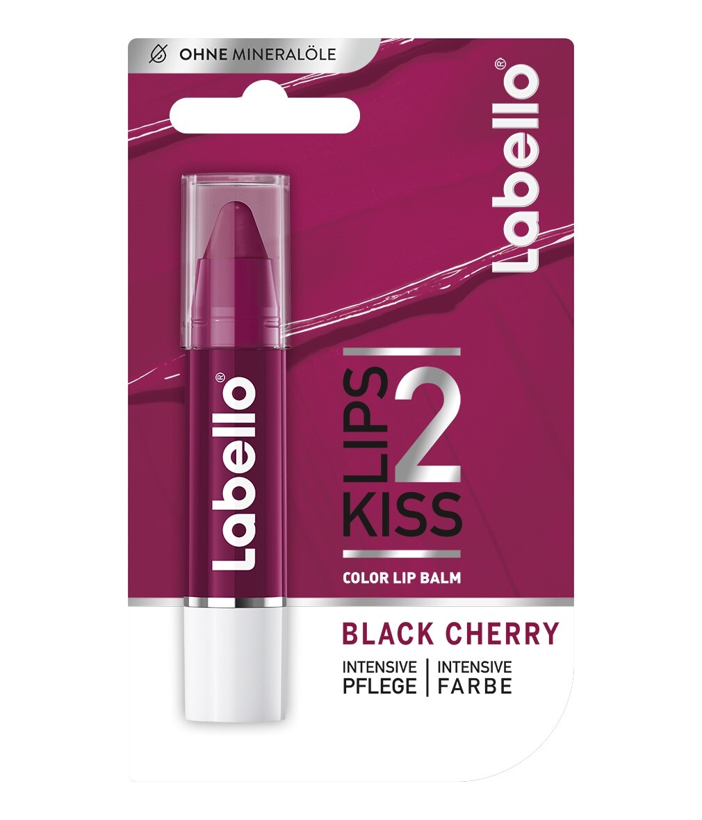 Labello Lips2Kiss BLACK CHERRY lip balm/ chapstick Made in Germany FREE ...